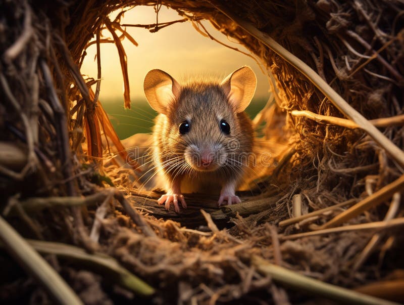 Ai Generated Illustration Wildlife Concept of Field Mouse. Stock ...