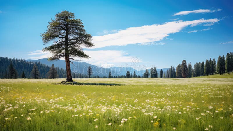 Field pine tree seedling stock photo. Image of landscape - 368719292