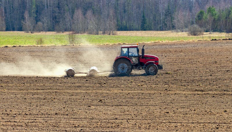Field Preparation for Spring Planting. Stock Image - Image of planting ...