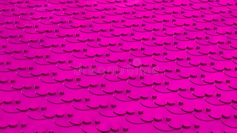 Field of Rectangular Round Pink Shapes. Abstract Futuristic Surface ...