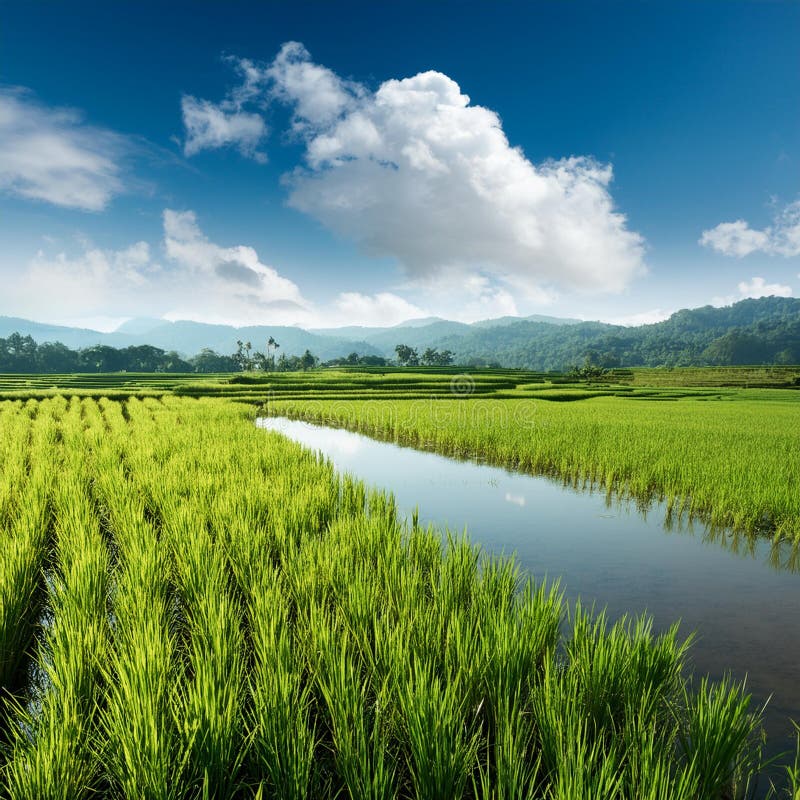 Field of Rice, AI Generated Stock Illustration - Illustration of eating ...