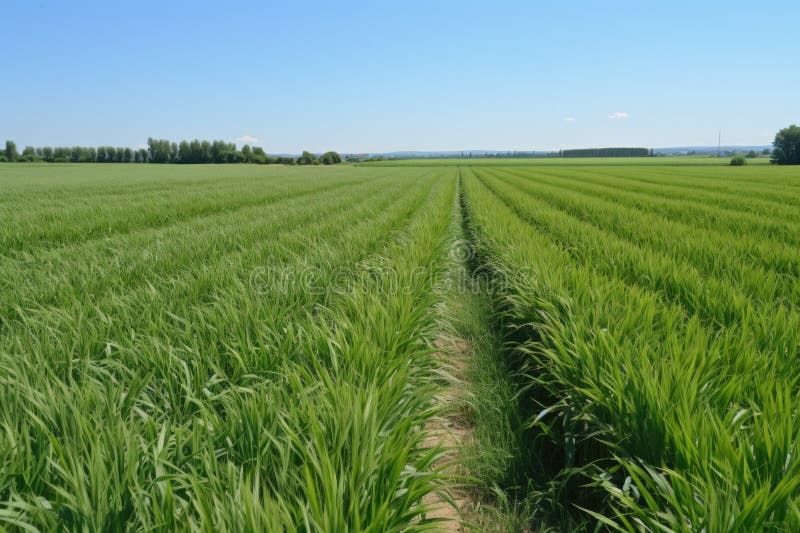 Field of Ripening Crop, with One Patch Still Green Stock Image - Image ...