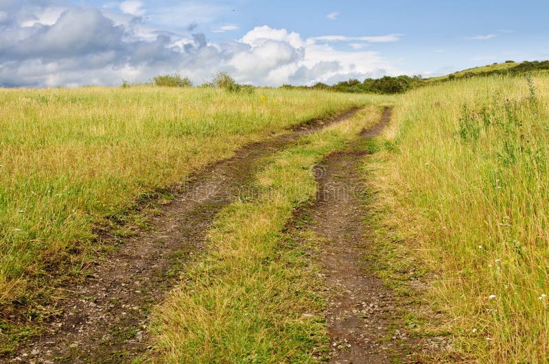 Field Road Near Lake after a Rain Stock Photo - Image of gold, season ...