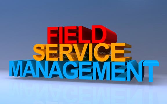 Field Service Management on Blue Stock Illustration - Illustration of ...