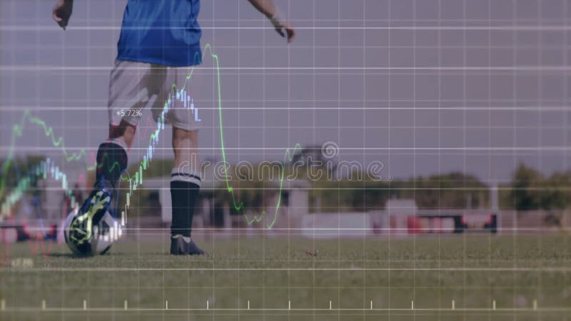 On Field, Soccer Player Focusing on Game with Data Graph Animation Overlay Stock Footage - Video ...