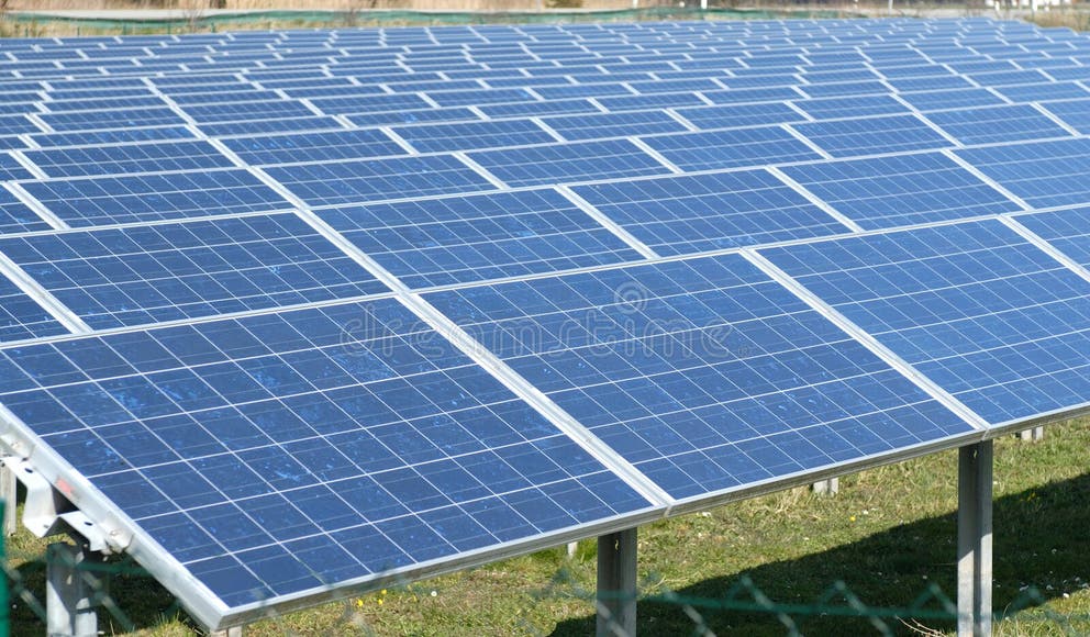 Field of solar batteries stock photo. Image of field, engineering - 5248764