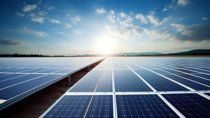 Field solar panel sun stock illustration. Illustration of technology ...