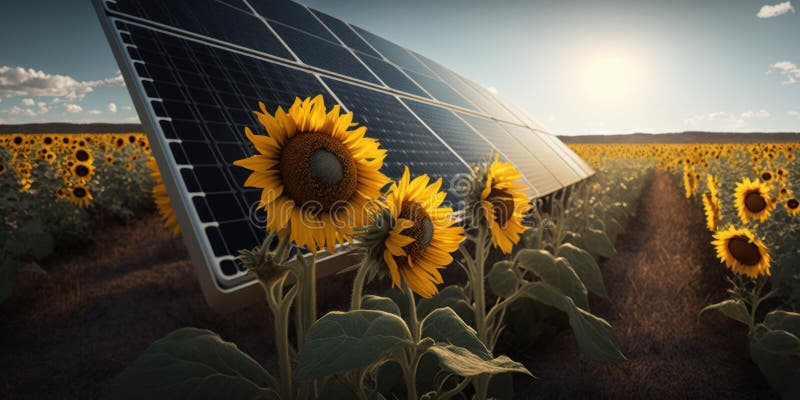 Field of Solar Panels or Plates Stock Illustration - Illustration of ...