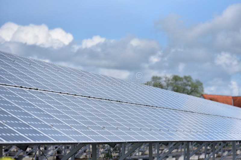 A Field with Solar Panels for Power Generation. Solar Panels after the ...