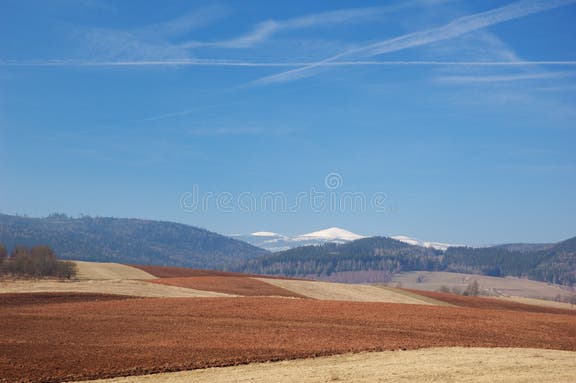 The field - springtime stock image. Image of horizon, terrain - 4430201