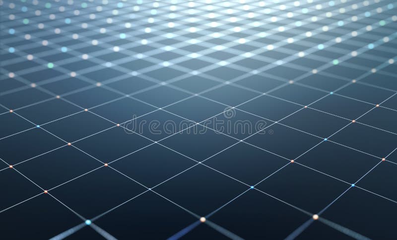 Field of Squares, Grid Background, Global Network Stock Illustration ...