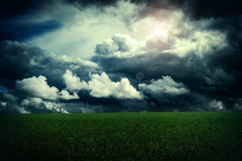 Field and Storm Clouds stock photo. Image of landscape - 262737578
