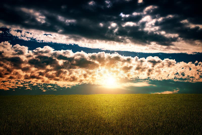 Field and Storm Clouds stock photo. Image of beautiful - 262737590