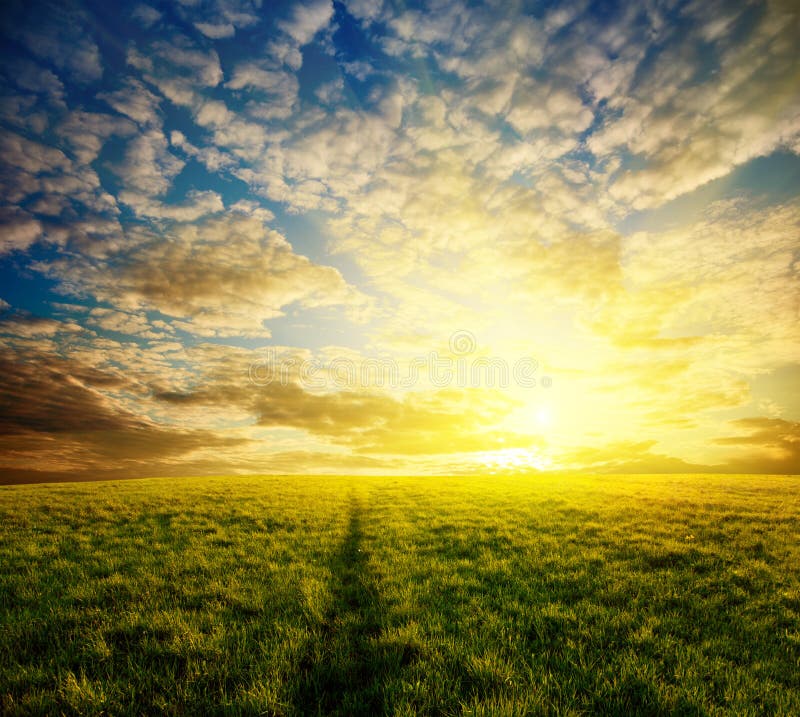 Field on sunset stock photo. Image of land, autumn, field - 6619366