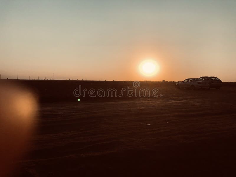 Field sunset stock image. Image of beautiful, sunset - 196237535