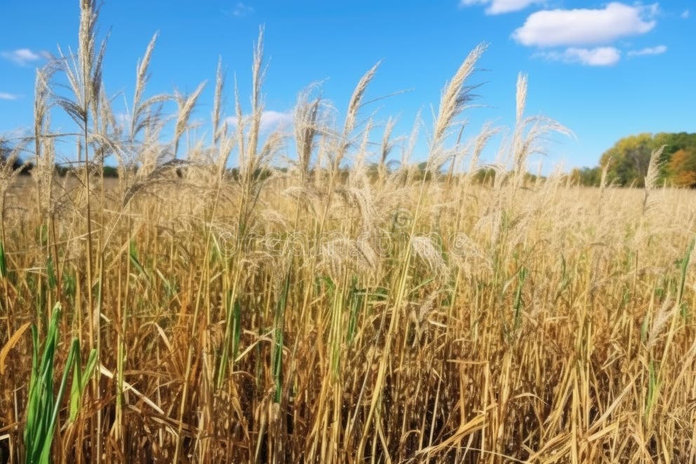 Field of Switchgrass, a Common Source for Biofuel Stock Photo - Image ...