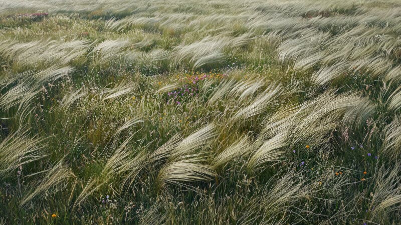 A Field of Tall Grass Blowing in the Wind Stock Photo - Image of breeze ...
