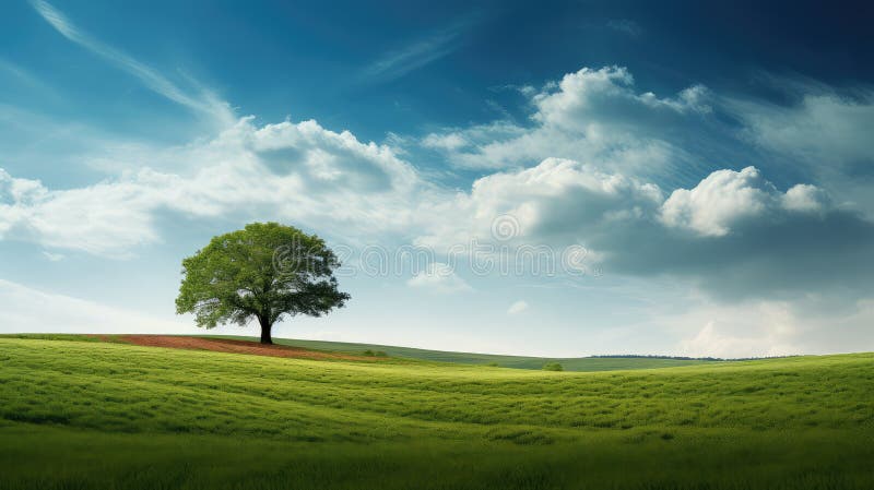 Field trees flat stock illustration. Illustration of height - 372901874