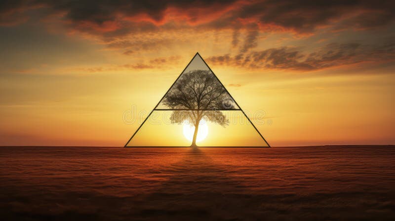 Field triangle sun stock illustration. Illustration of composition ...