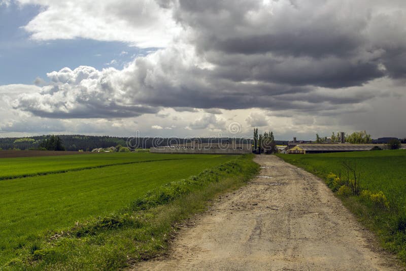 Field Trip To the Farm and Clouds Stock Image - Image of agriculture ...