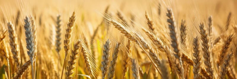 Field of Wheat Banner with Copy Space and Blurred Background ...
