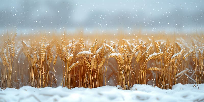 Field Wheat Blanketed Snow Winter Stock Photos - Free & Royalty-Free ...