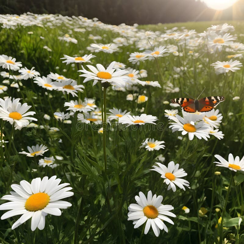 White Daisies in the Spring Season. AI-Generated Stock Illustration ...