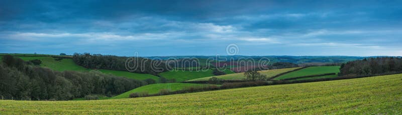 Fields of Berry Pomeroy Village in Devon, England Stock Image - Image ...