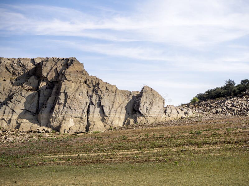 The Fields are Dry, the Ground is Broken and Grass Stock Photo - Image ...