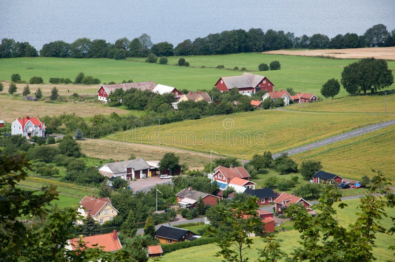 Scandinavian Farm stock image. Image of village, swedish - 30262131