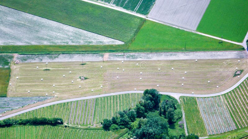 Fields and Farm Plots from Above Stock Image - Image of farming, farm ...