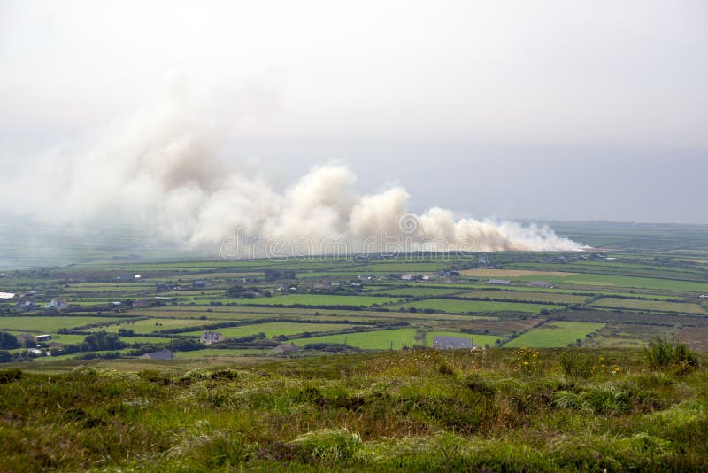 Fields on Fire in the Countryside Stock Photo - Image of agriculture ...