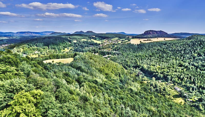 Fields in Germany from High Up a Mountain Stock Image - Image of cloud ...
