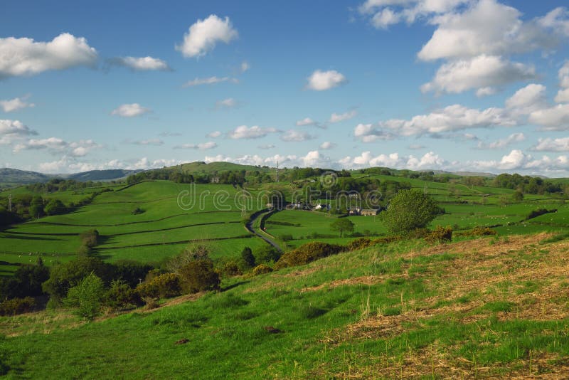 Fields and hills stock image. Image of grass, green - 247268299