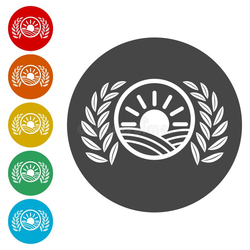 Fields Logo Design Icons Set Stock Vector - Illustration of farm ...