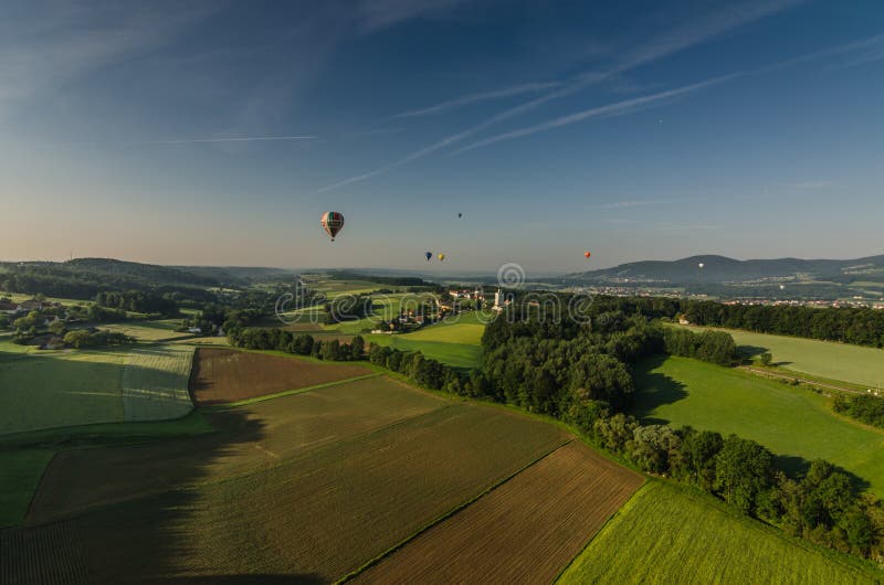 Fields and Balloons in the Landscape Editorial Photography - Image of ...