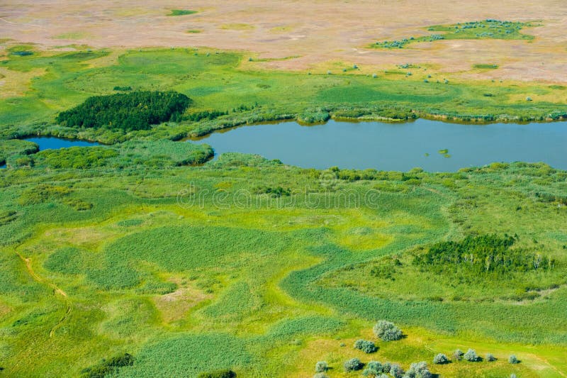 Fields and Meadows. Aerial View. Landscape Stock Image - Image of ...