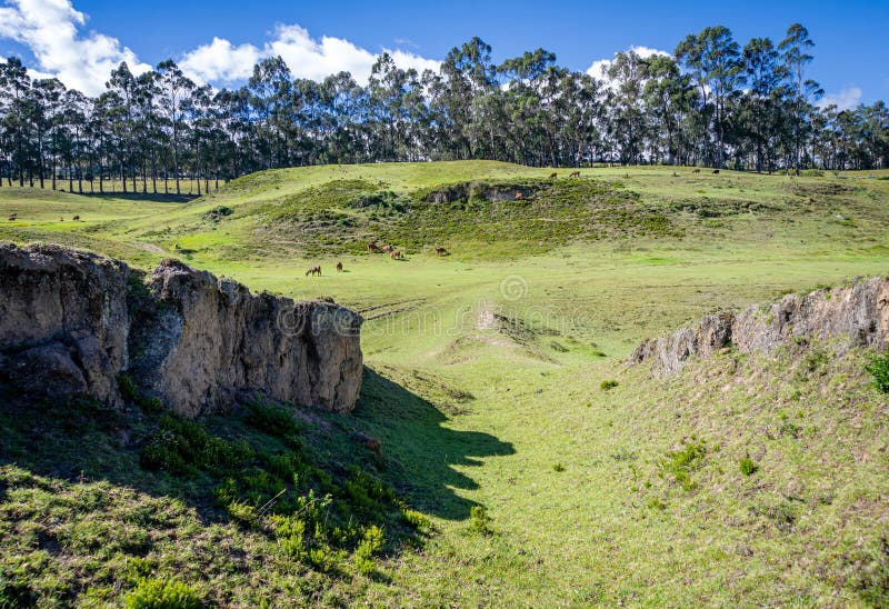 Fields of the Cochasqui Park, Ecuador Stock Image - Image of altitude ...