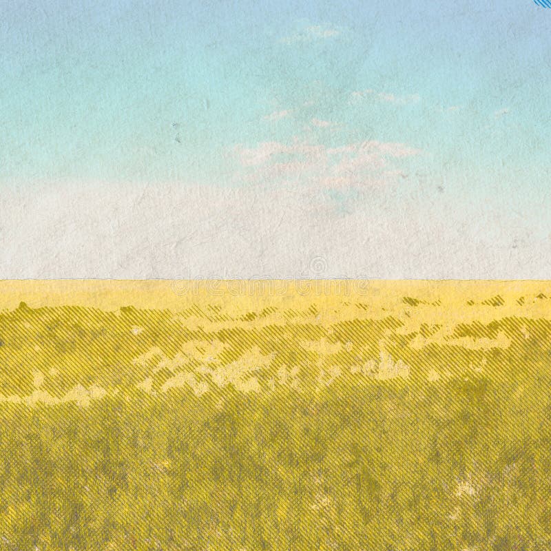 In the Fields, Old Retro Background Stock Photo - Image of artwork ...