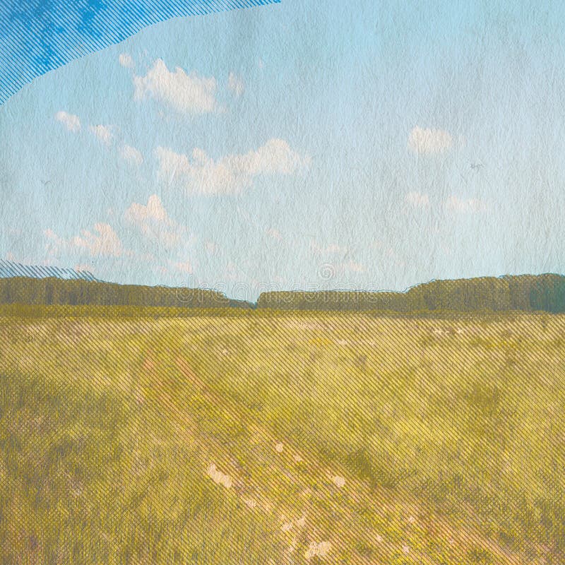 In the Fields, Old Retro Background Stock Photo - Image of rural ...