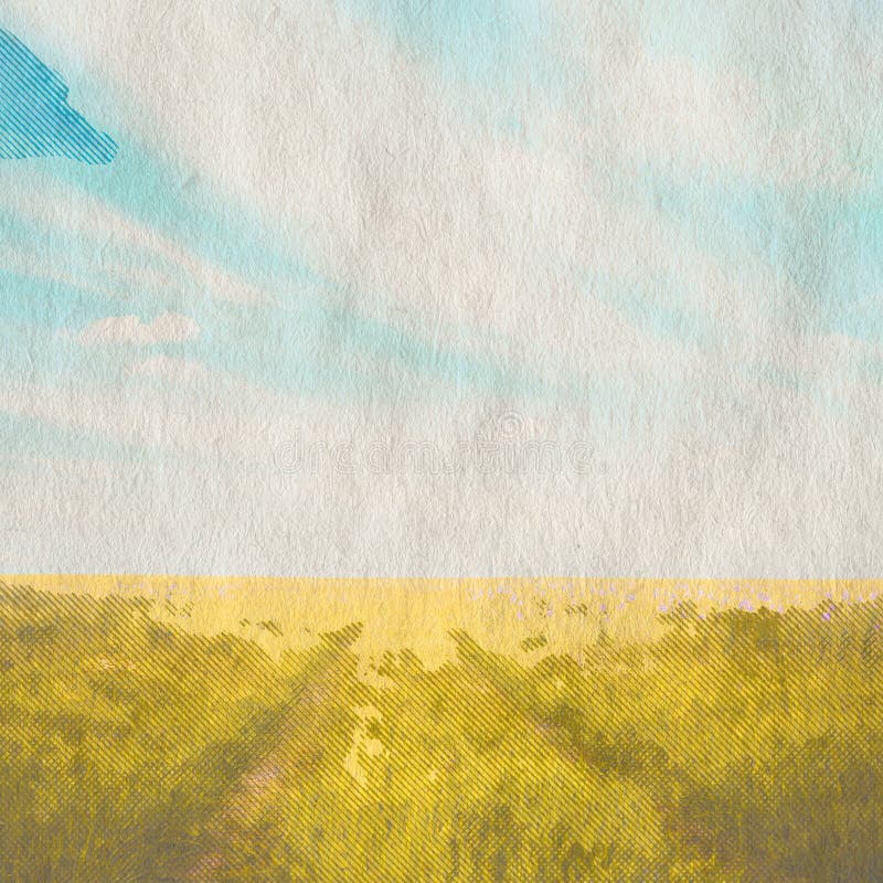 In the Fields, Old Retro Background Stock Photo - Image of paper, rural ...