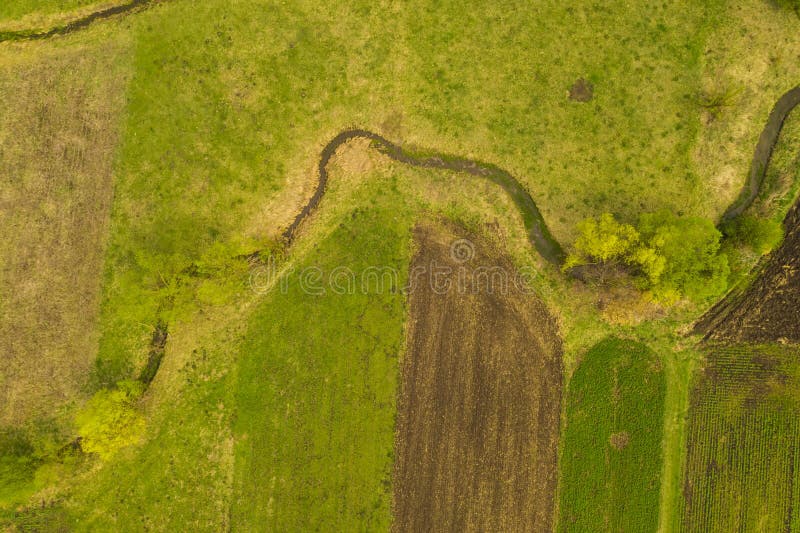 Fields and Pasture from Above Stock Image - Image of environment ...