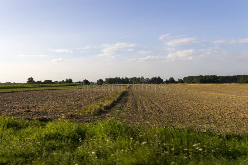 Fields in Poland between Villages during Sunset Stock Photo - Image of ...