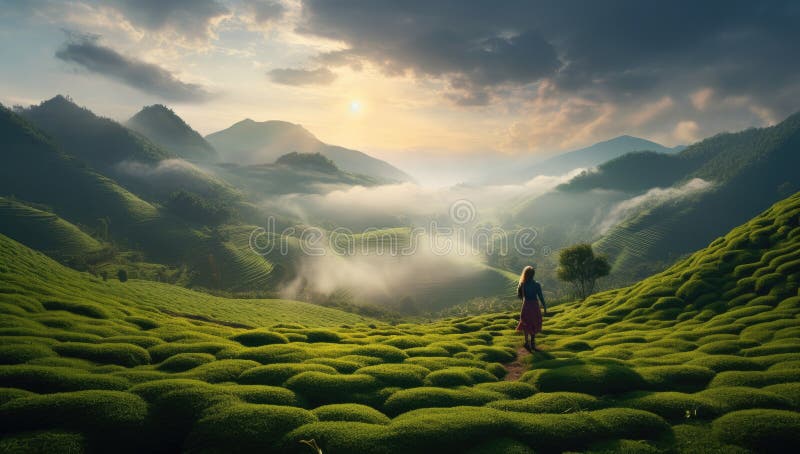 The Fields Row in Front of a Sunset Stock Illustration - Illustration ... The Fields Row in Front of a Sunset Stock Illustration - Illustration ...