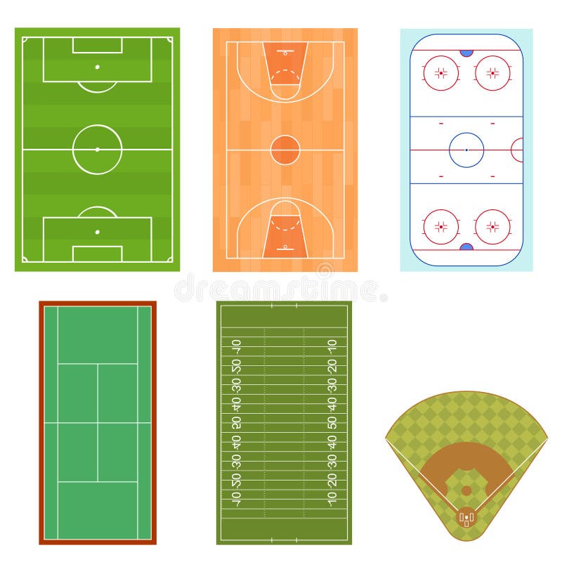 Fields Set Isometric View. Vector Stock Vector - Illustration of ...