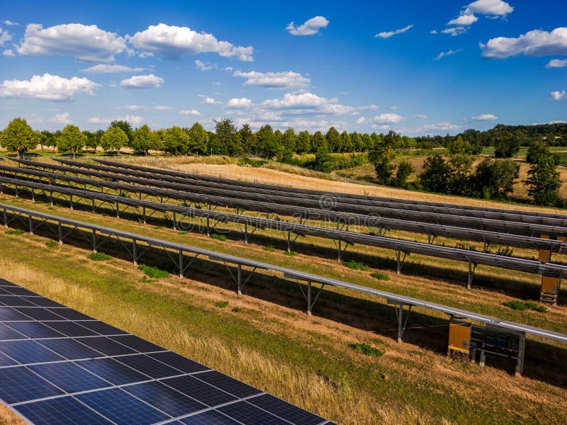 Fields with Solar Modules in the Countryside Stock Photo - Image of ...