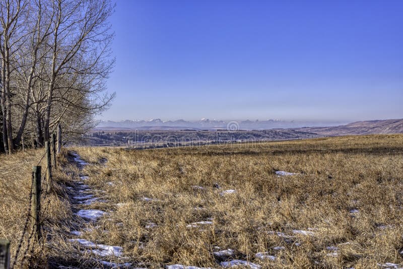 Overlooking the Alberta Foothills Stock Photo - Image of bright ...