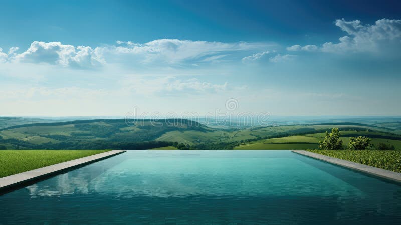 Fields swimming-pool green stock illustration. Illustration of fields ...