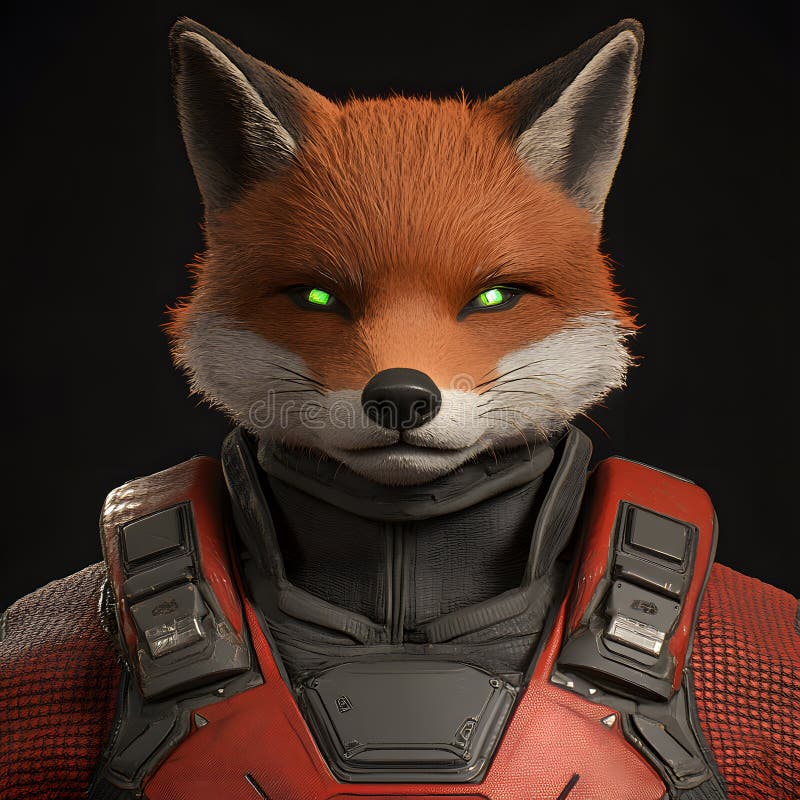Fierce Anthropomorphic Fox Character Stock Illustration - Illustration ...