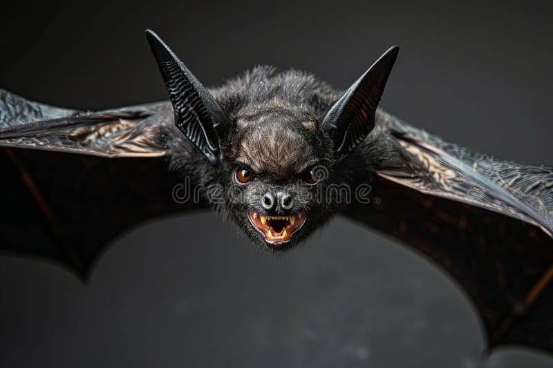 Fierce Bats with Angry Expressions on a Solid Black Backdrop AI Image ...
